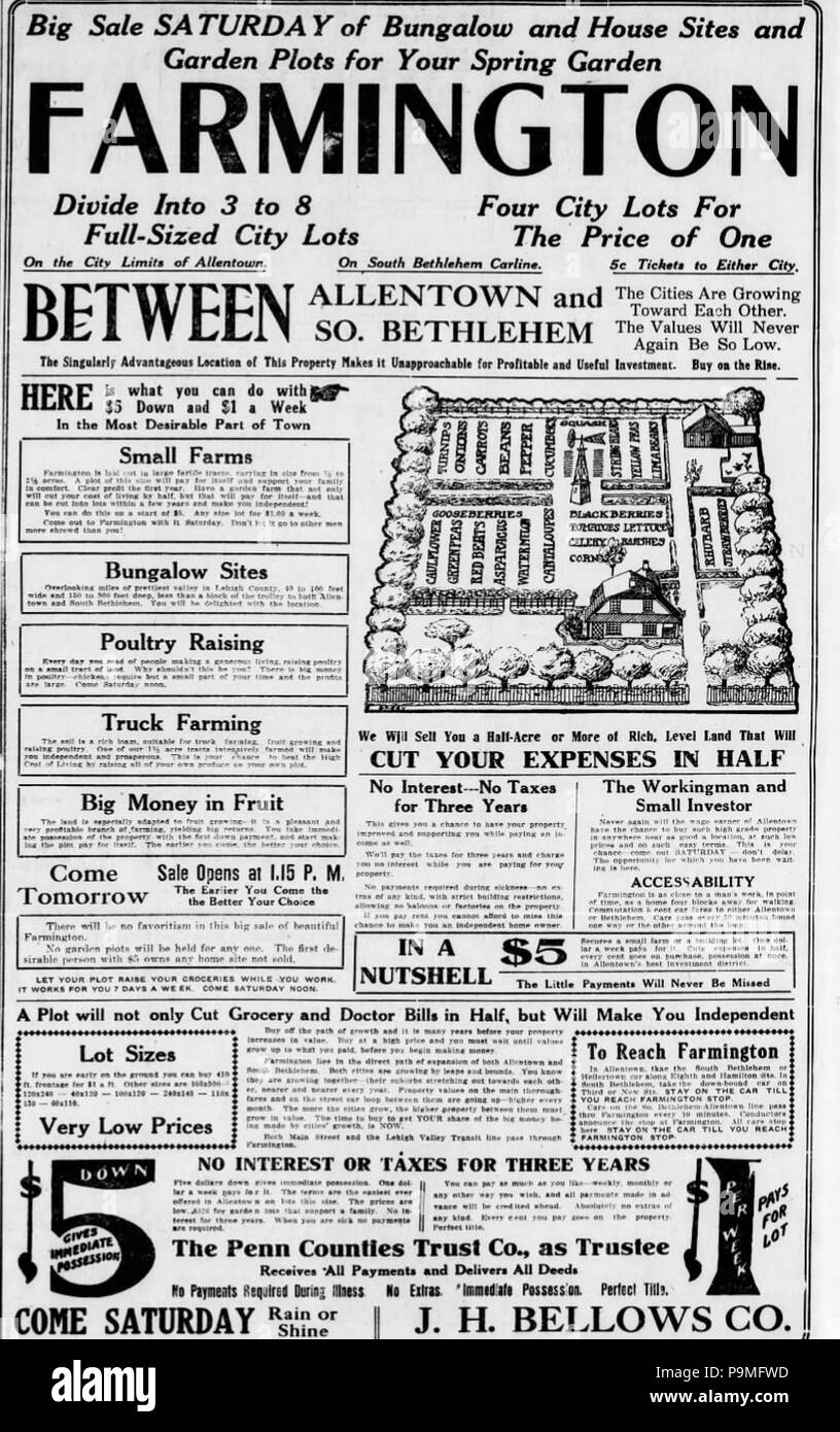 33 1914 - Penn Counties Trust Company Newspaper Ad Allentown PA Stock ...
