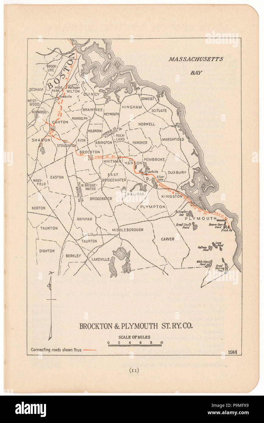 33 1914 Brockton & Plymouth Street Railway map Stock Photo - Alamy