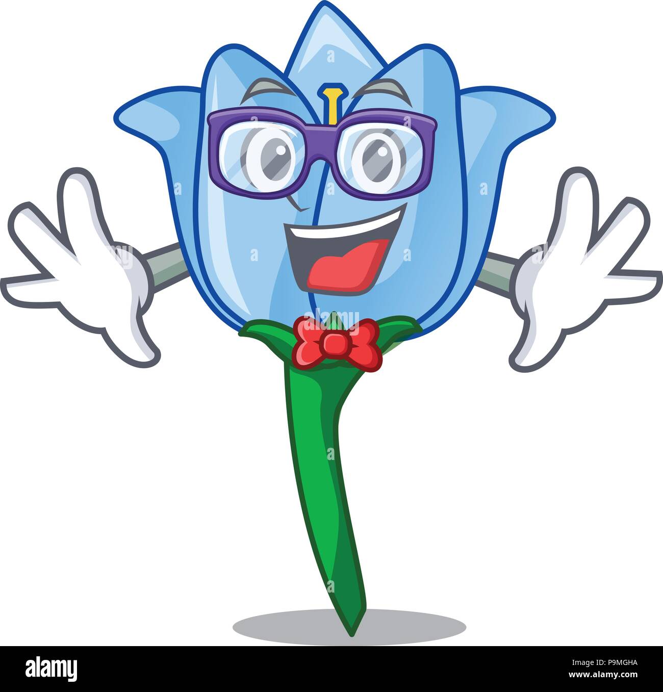 Geek bell flower character cartoon Stock Vector Image & Art - Alamy