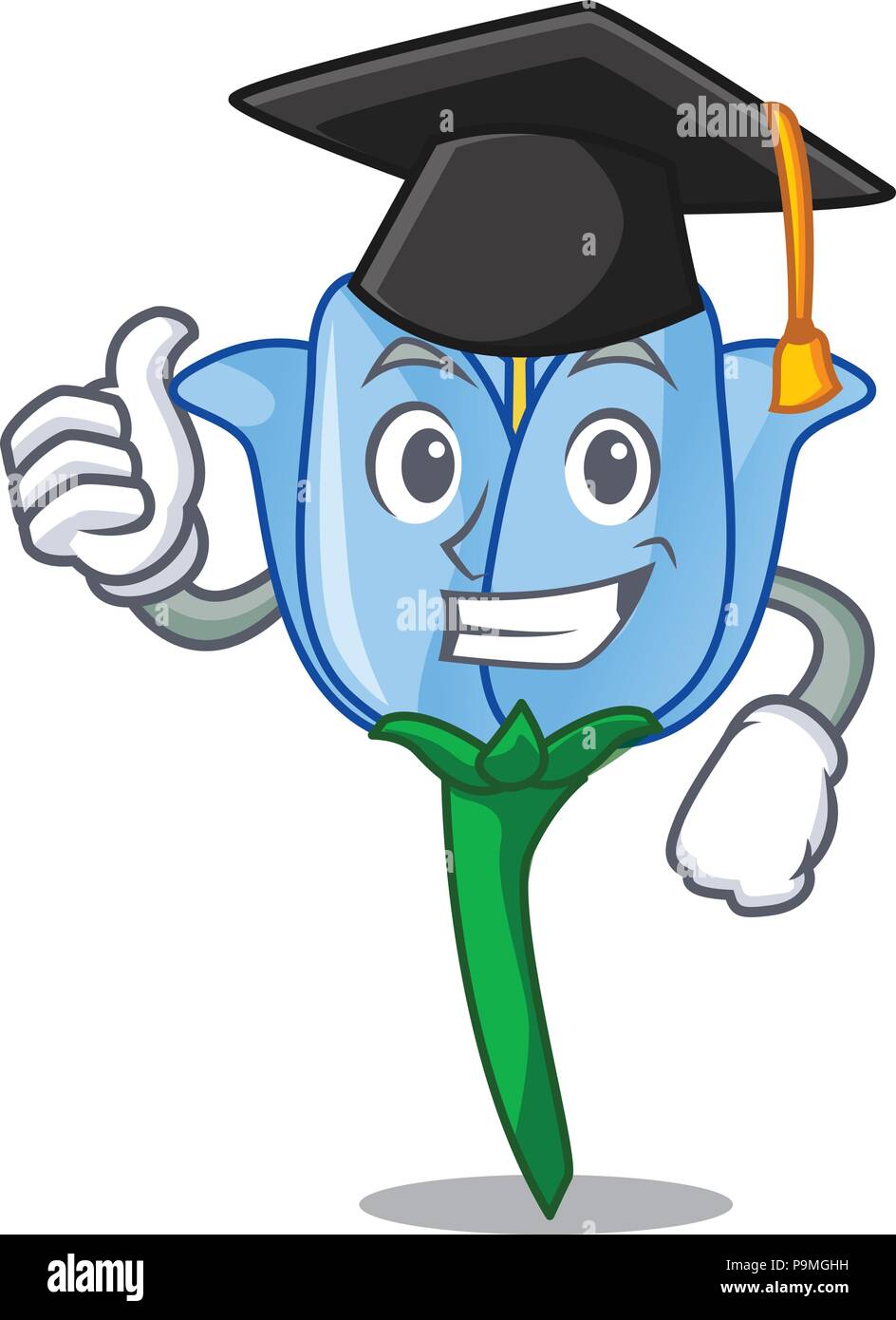 Graduation bell flower character cartoon Stock Vector Image & Art - Alamy