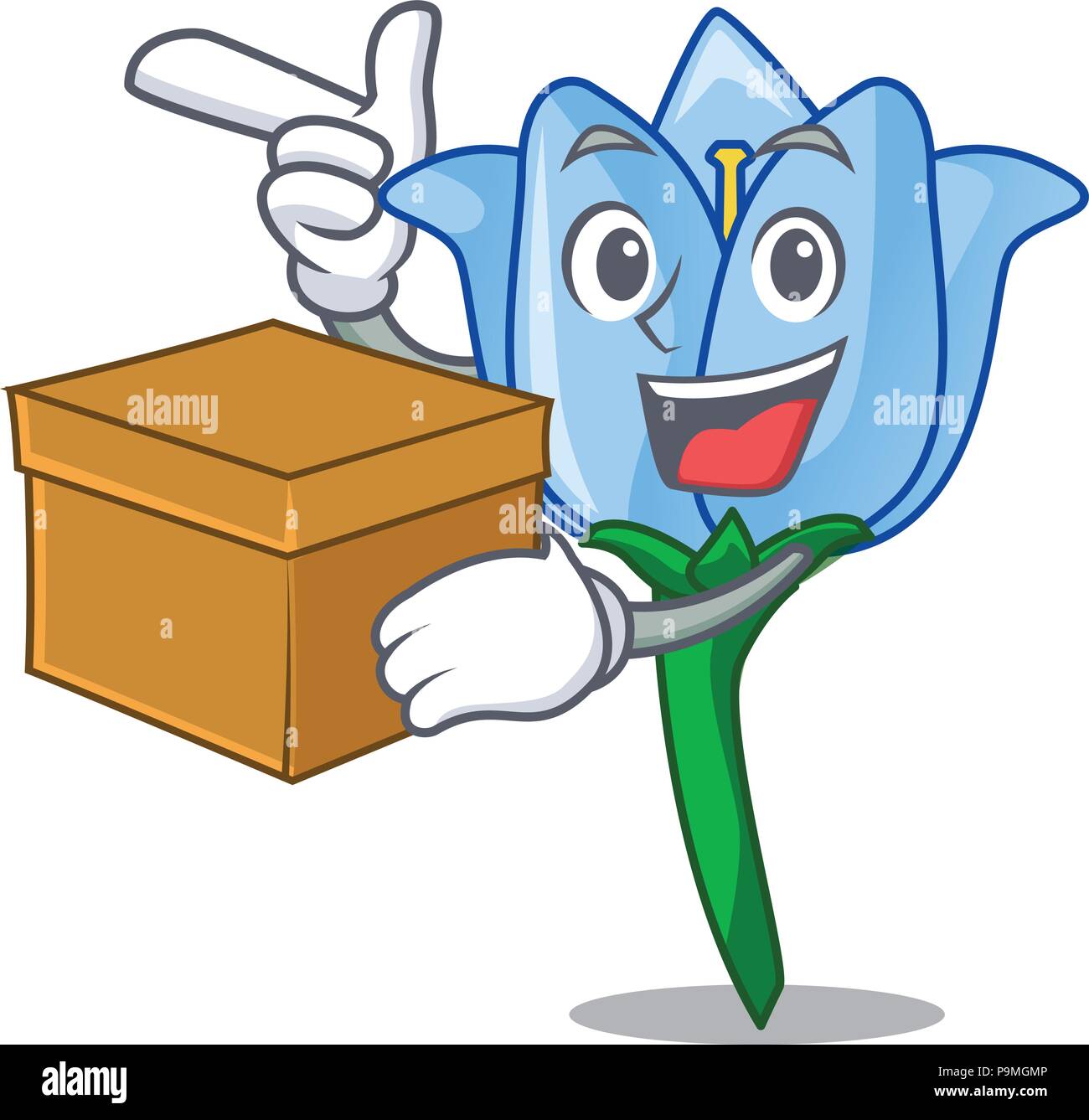 With box bell flower character cartoon Stock Vector Image & Art - Alamy