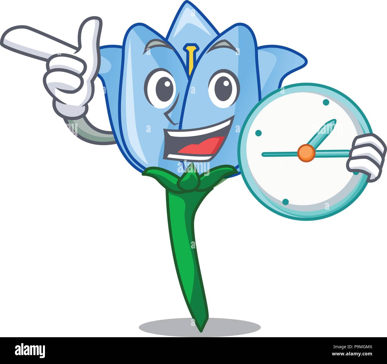 With clock bell flower character cartoon Stock Vector Image & Art - Alamy