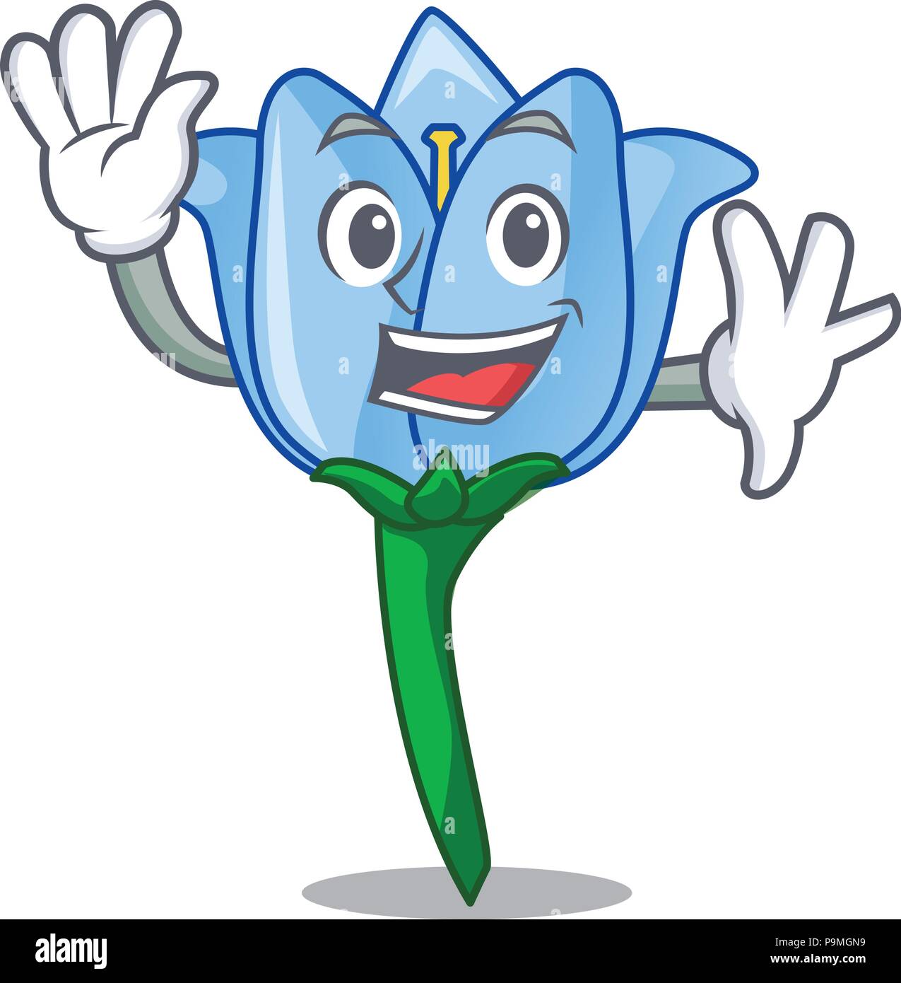 Waving bell flower character cartoon Stock Vector Image & Art - Alamy
