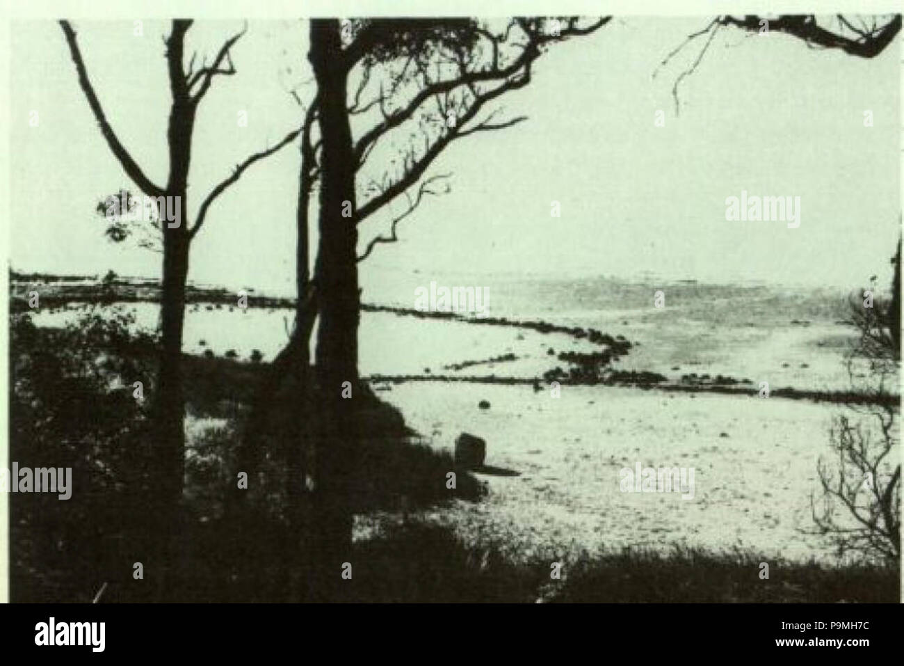 . English: Fish traps at the mouth of the Kalgan River, Albany . circa ...