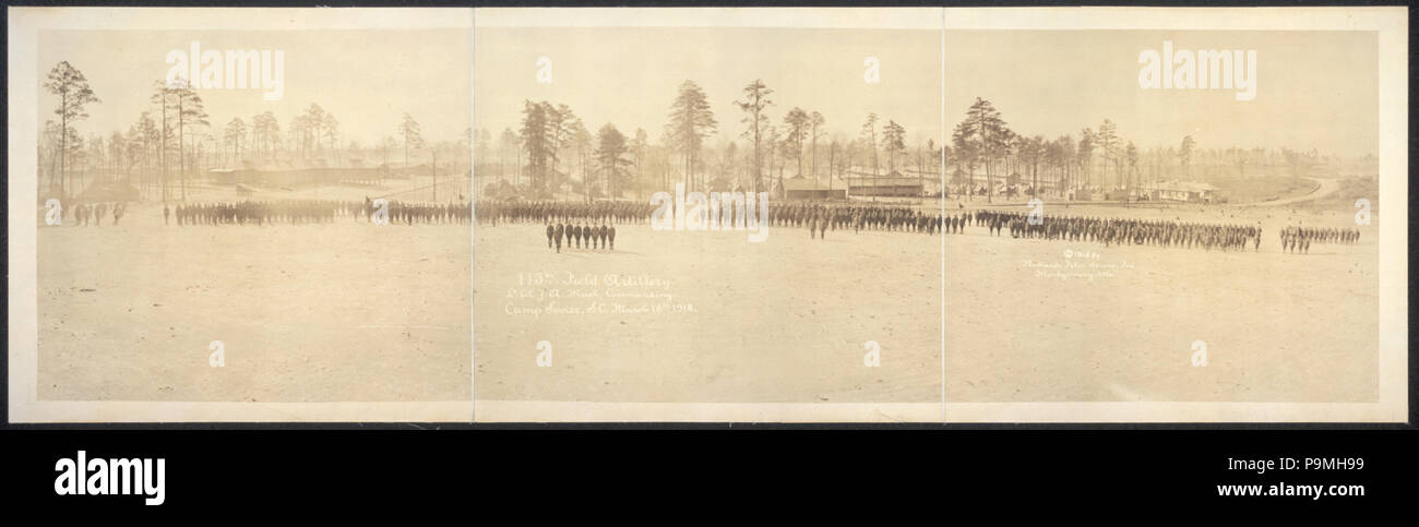 14 113th Field Artillery, Lt. Col. J.A. Mack, commanding, Camp Sevier ...
