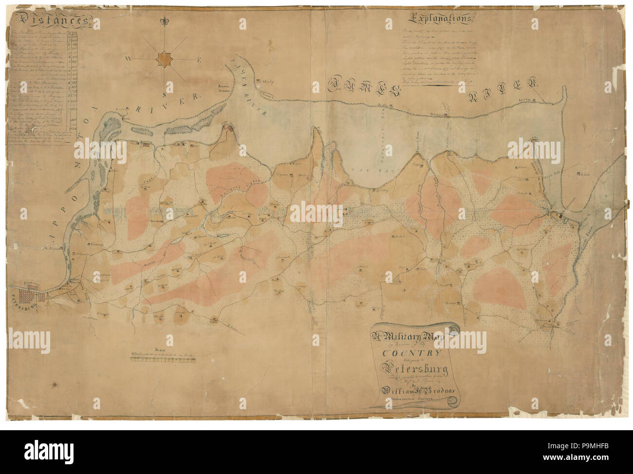 A military map of a section of the country contiguous to Petersburg ...