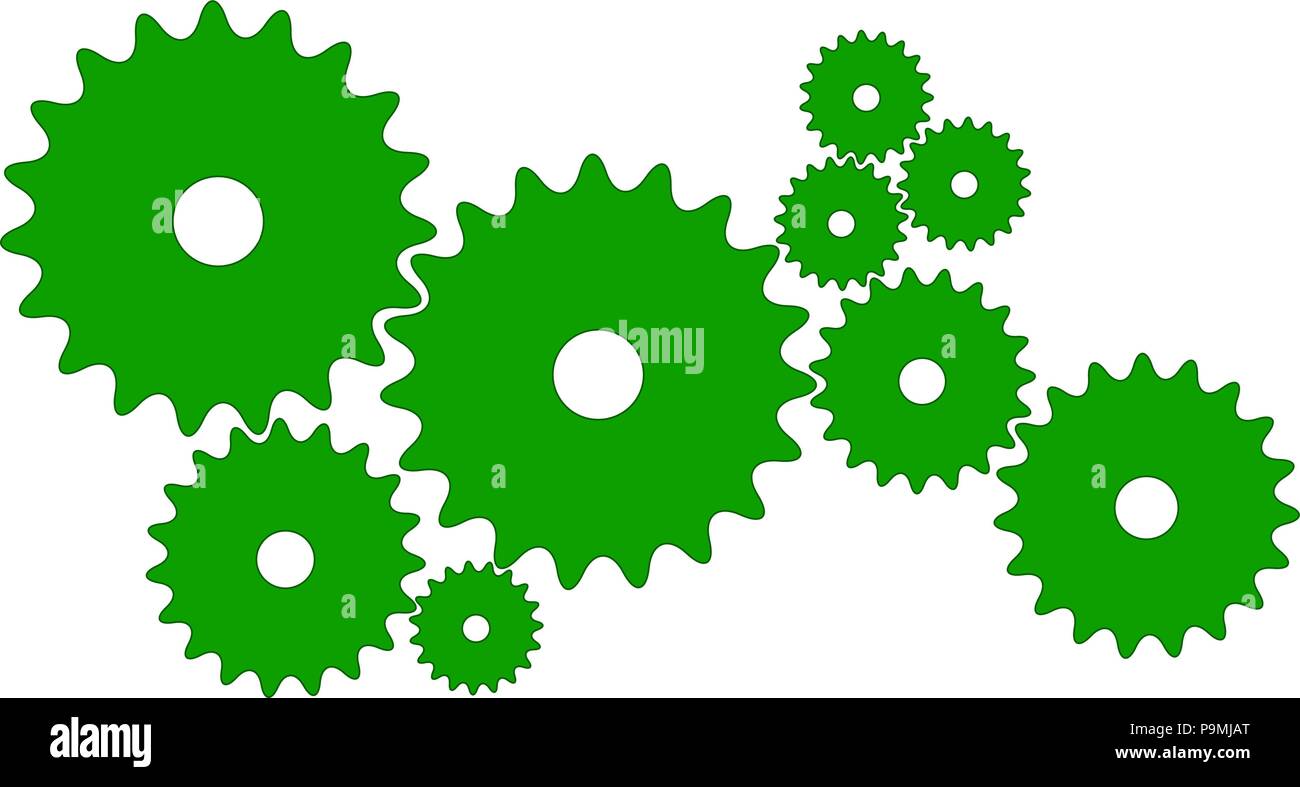 Gears in green design on white background Stock Vector Image & Art - Alamy