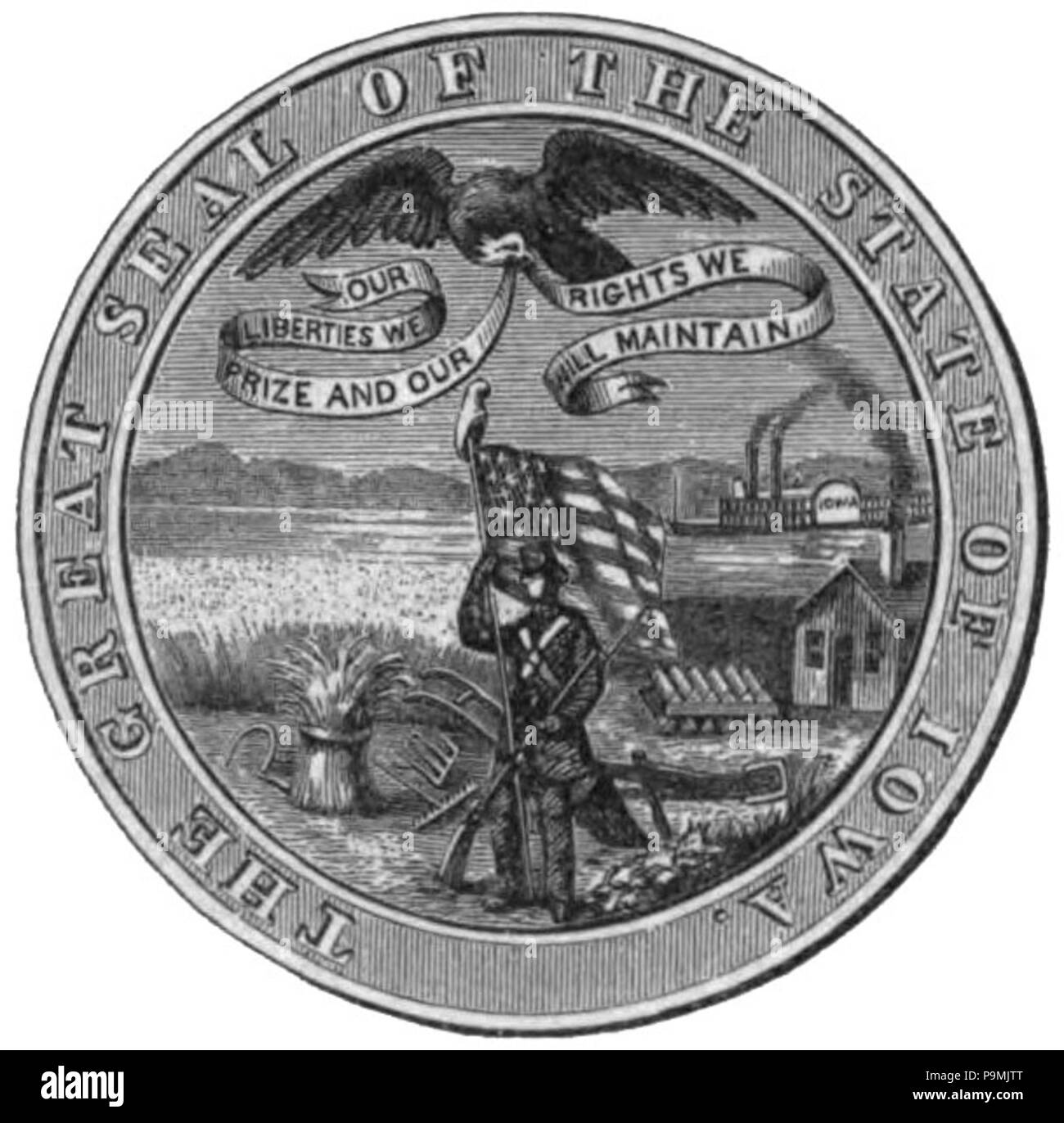Seal of iowa Black and White Stock Photos & Images - Alamy