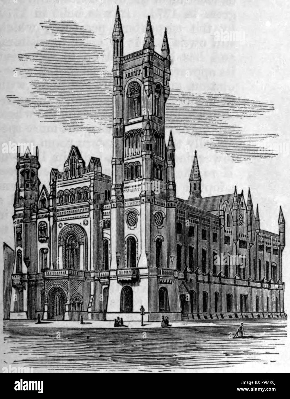 . English: Woodcut view of the Masonic temple in Philadelphia ...