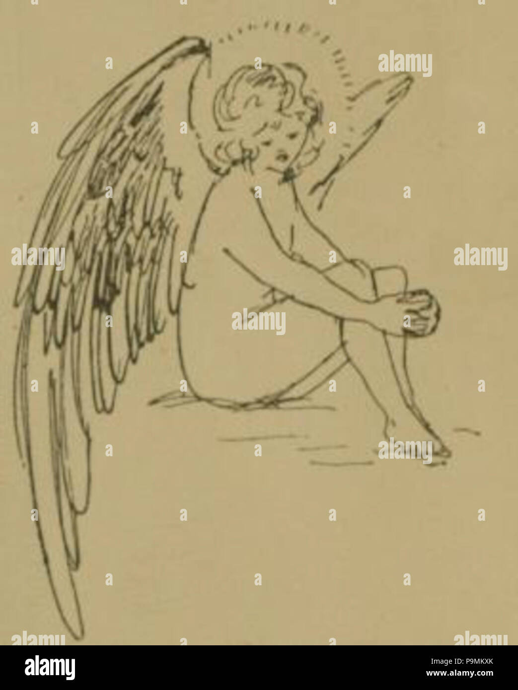 Angel sitting sketch hi-res stock photography and images - Alamy