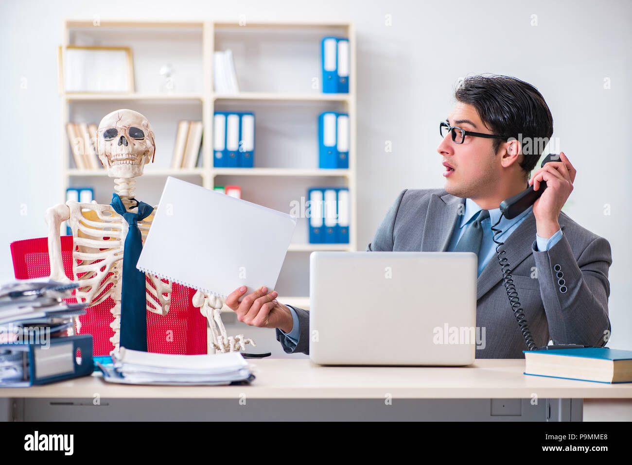 Man telephone skeleton hi-res stock photography and images - Alamy
