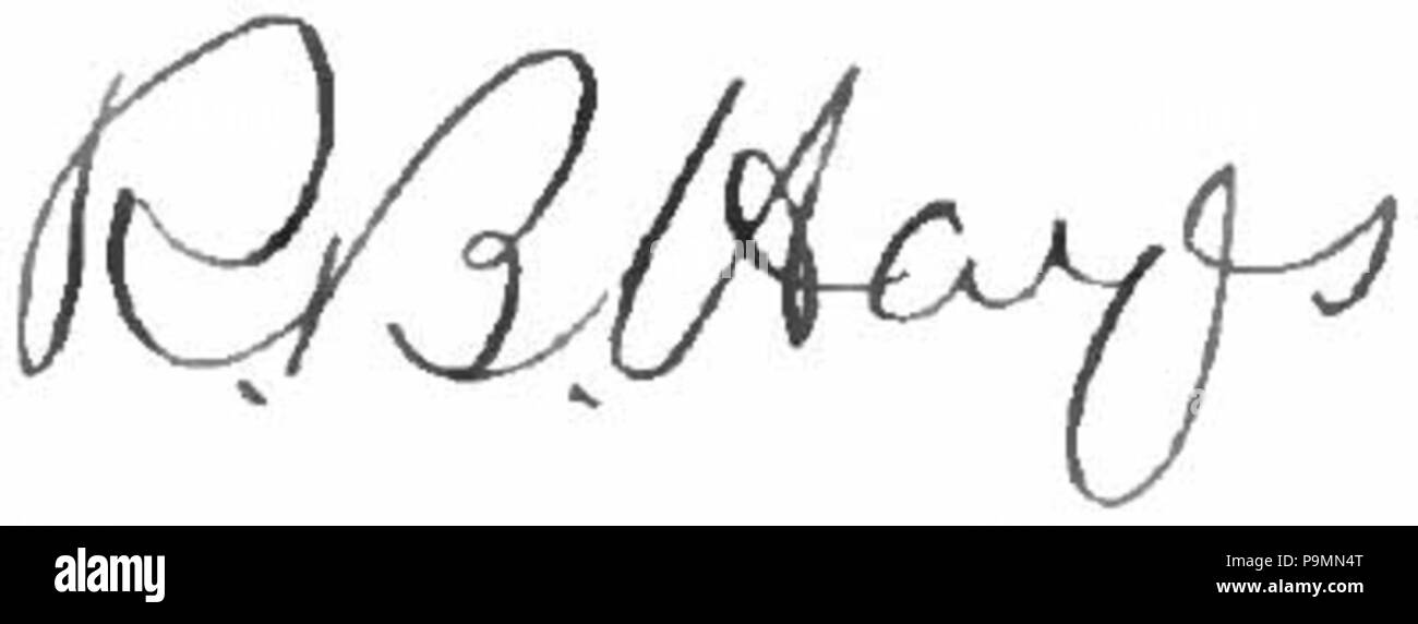 . English: Signature of United States President Rutherford B. Hayes ...