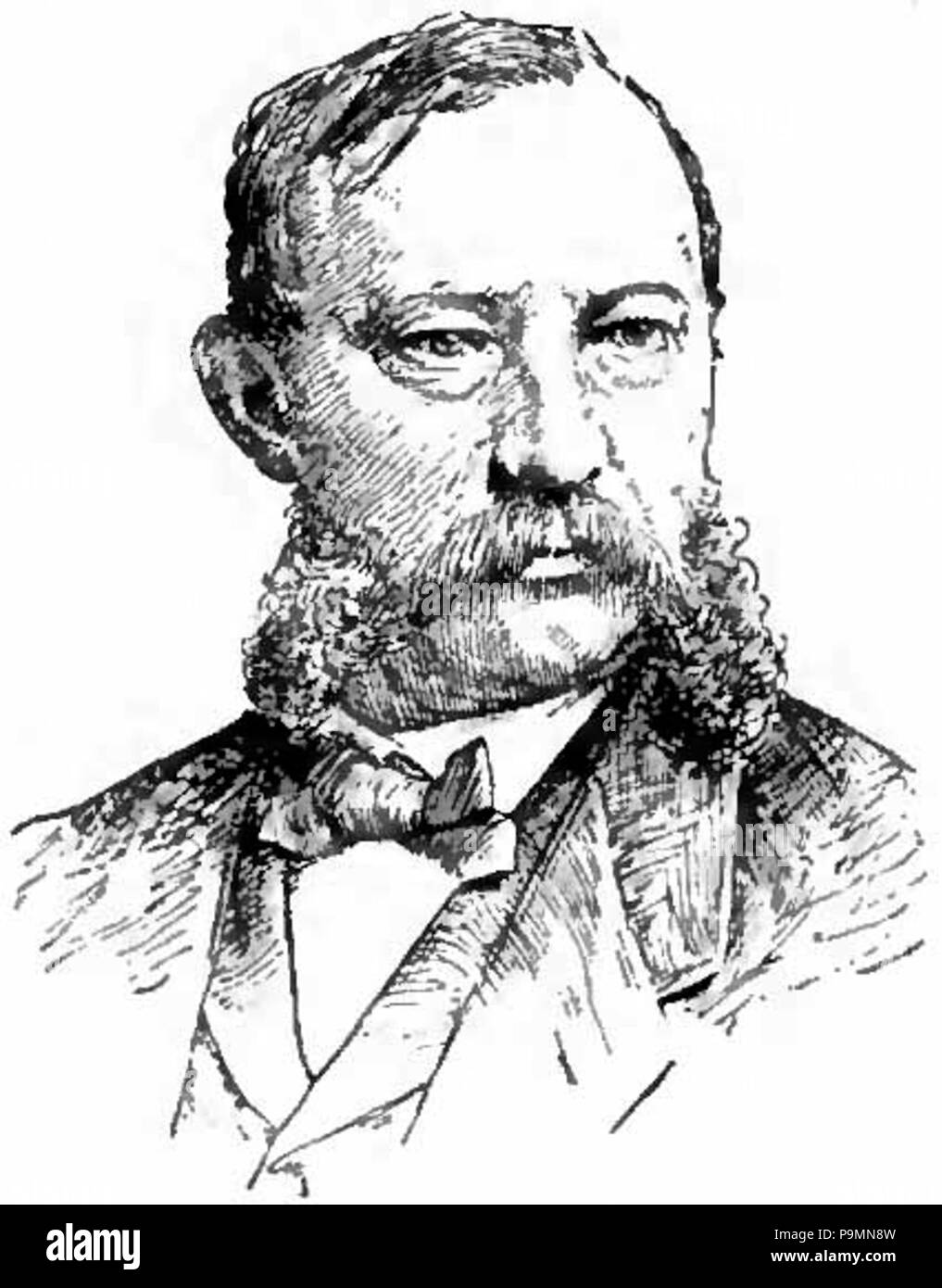 . English: Portrait drawing of politician and diplomat Anson Burlingame ...