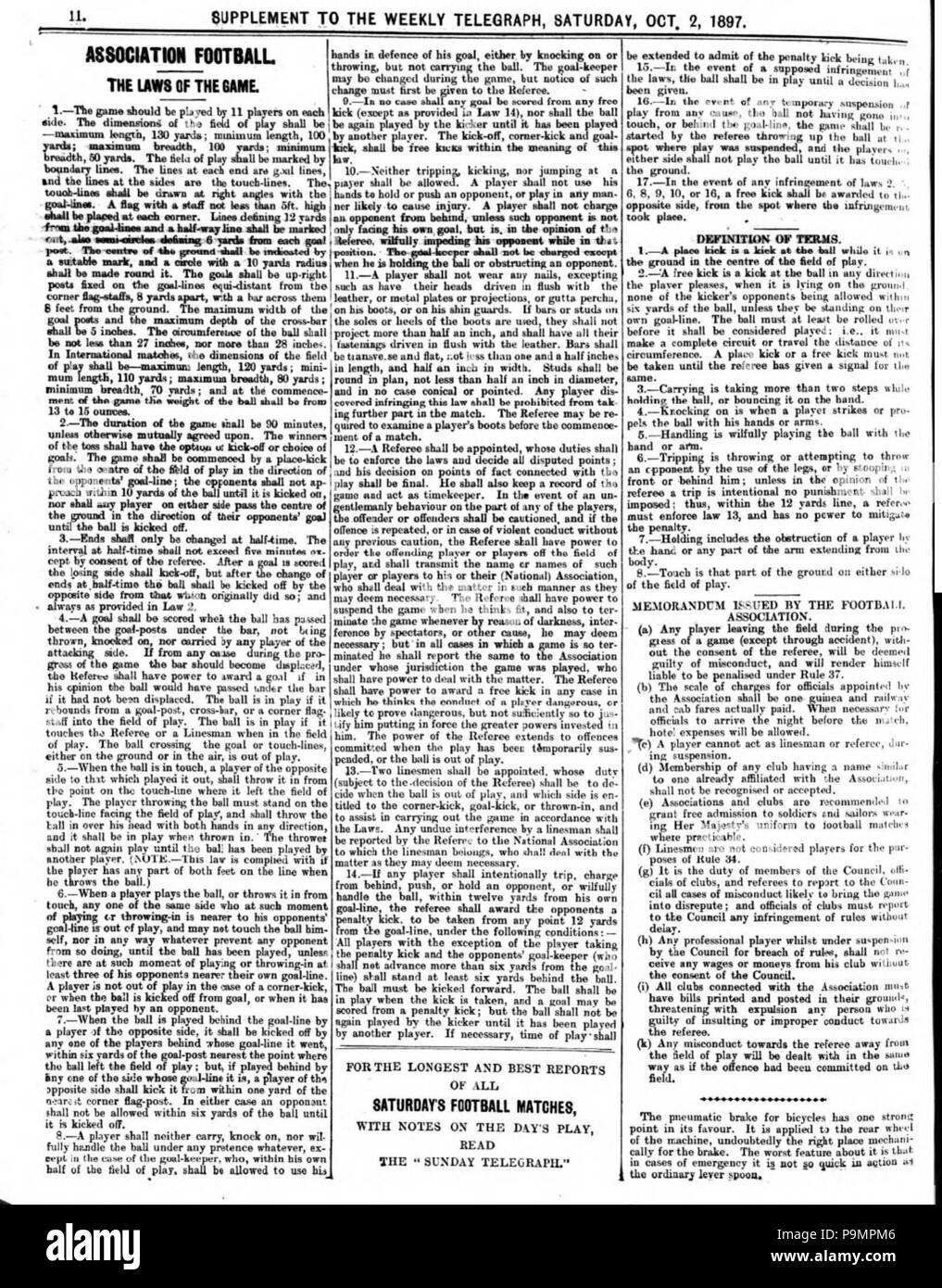 Association football 1897 hi-res stock photography and images - Alamy