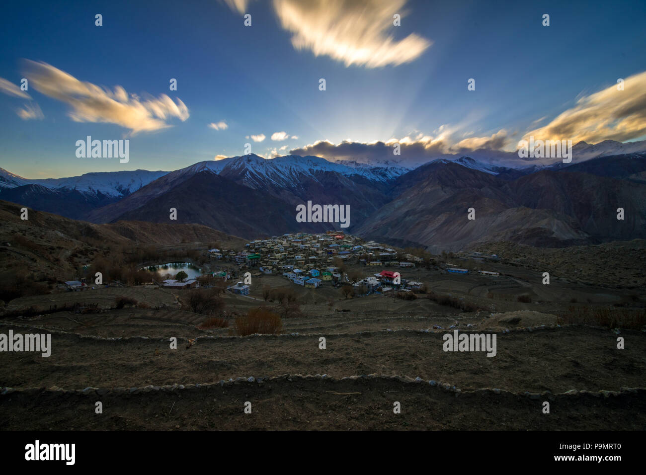 Nako Village Sunset, Kinnaur Valley Stock Photo - Alamy
