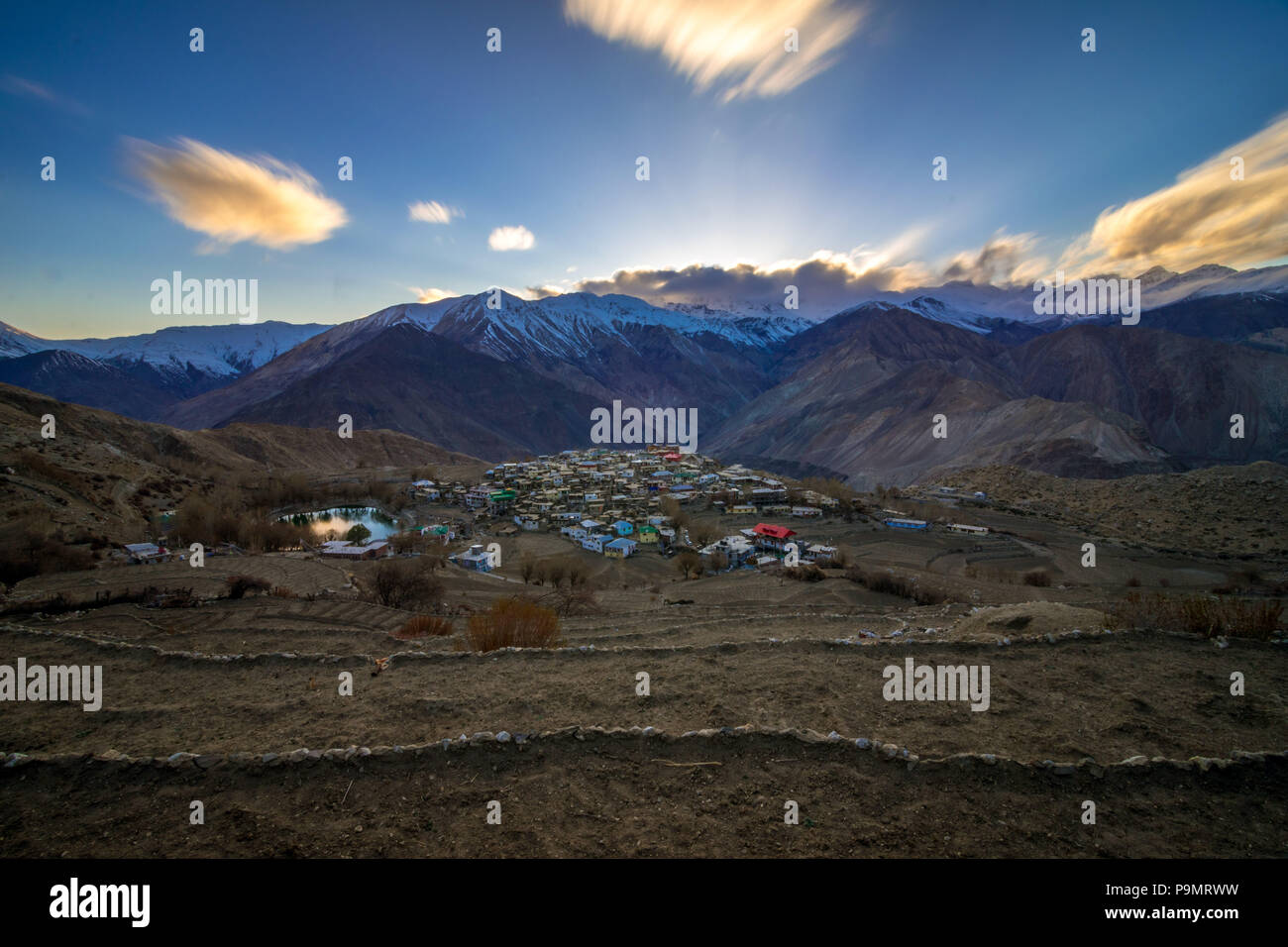 Nako Village Sunset, Kinnaur Valley Stock Photo - Alamy