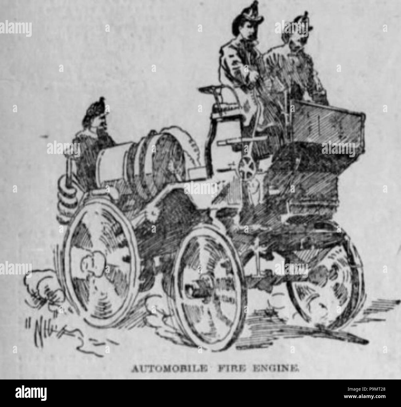 Fire engine fighting vehicle Black and White Stock Photos & Images - Alamy