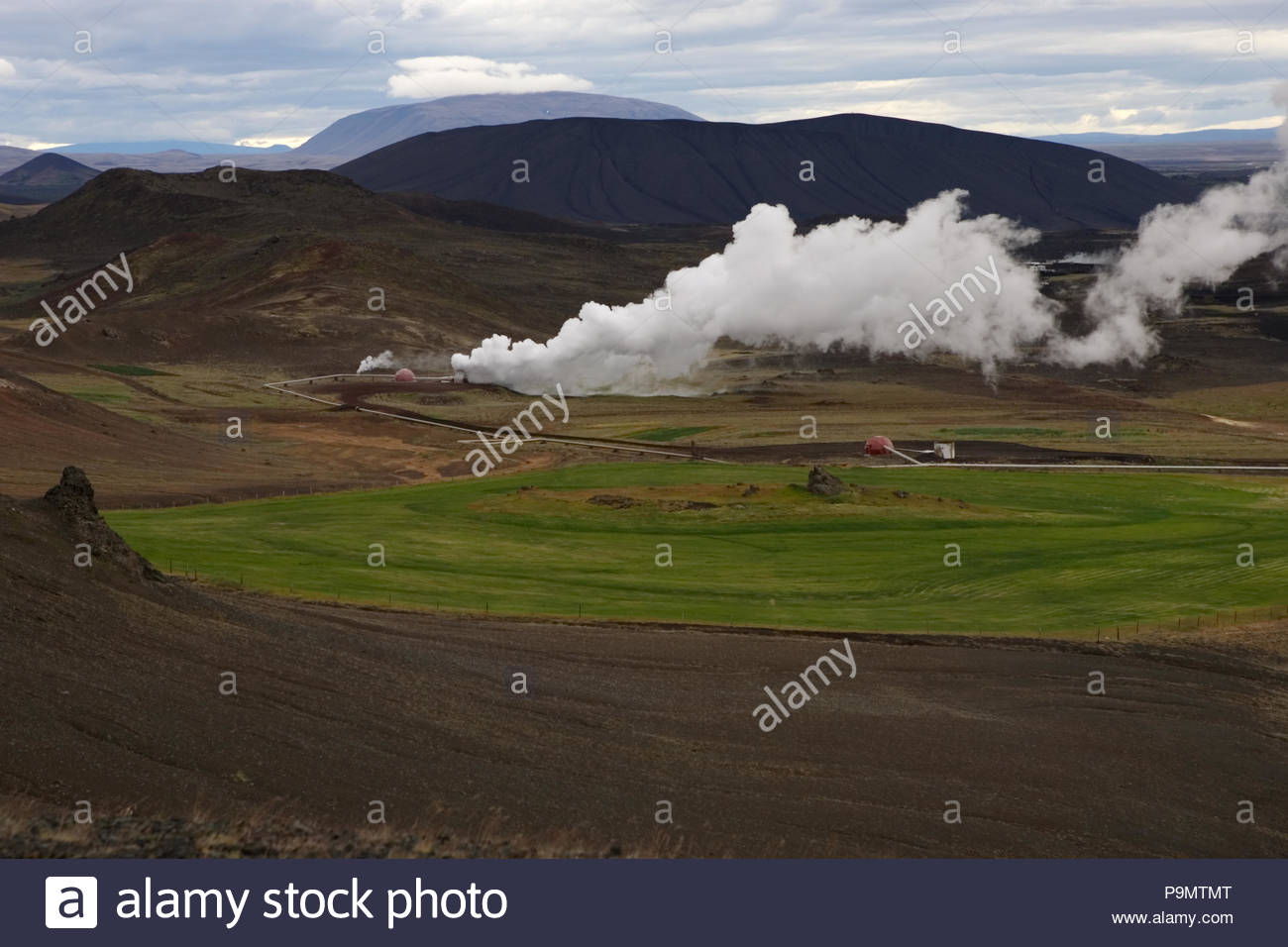 A geothermal well field in the Krafla Geothermal Area Stock Photo - Alamy