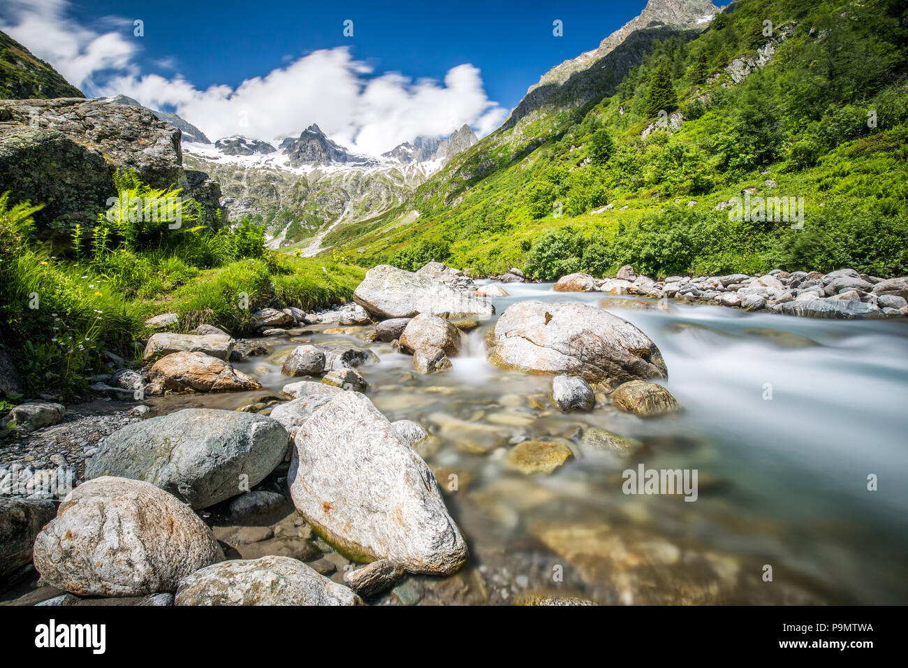 Swiss alps river landscape hi-res stock photography and images - Alamy