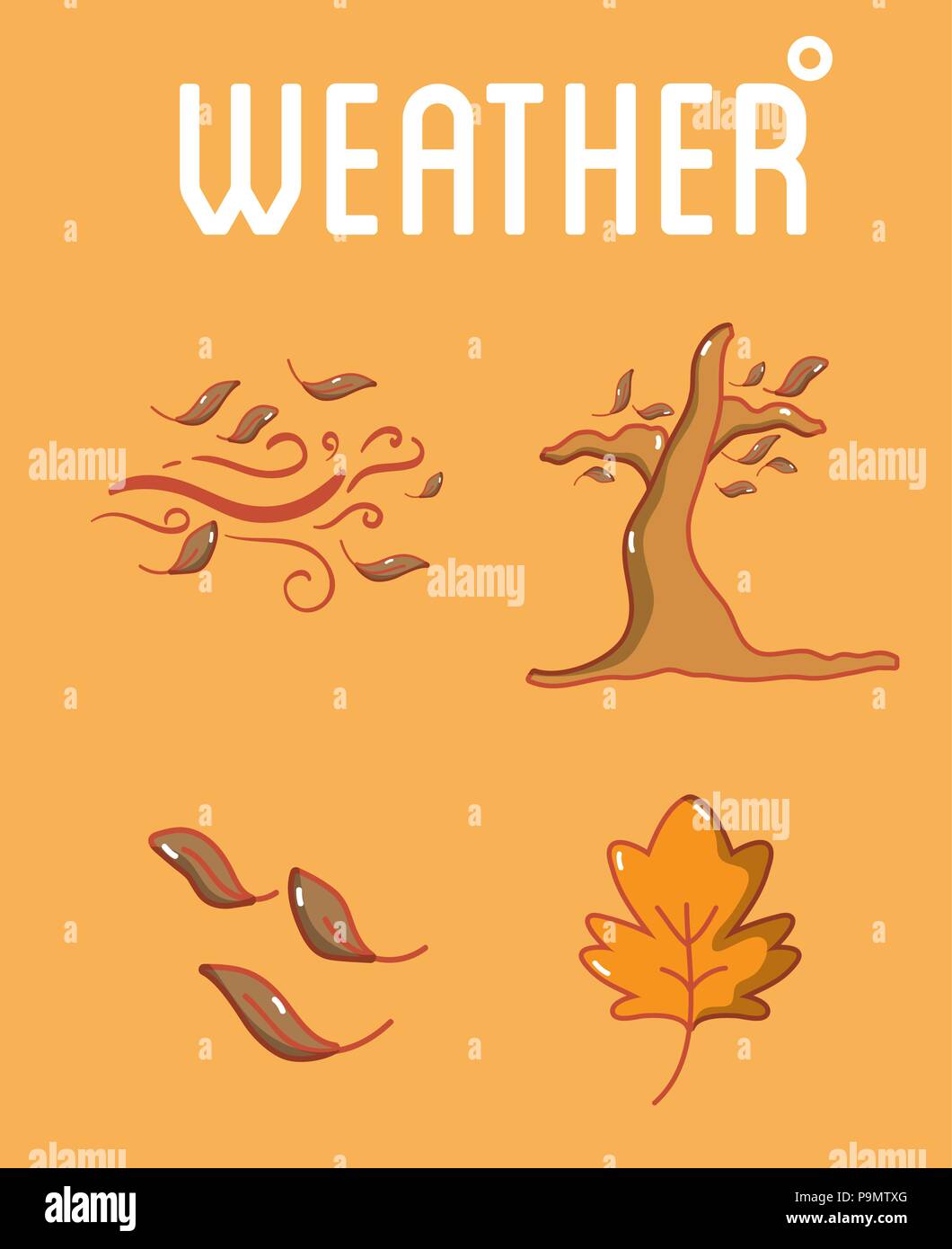Autumn weather icons set cartoon hi-res stock photography and images ...