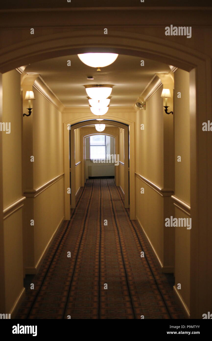 Hallway in the Columbia Club on Monument Circle in Indianapolis ...