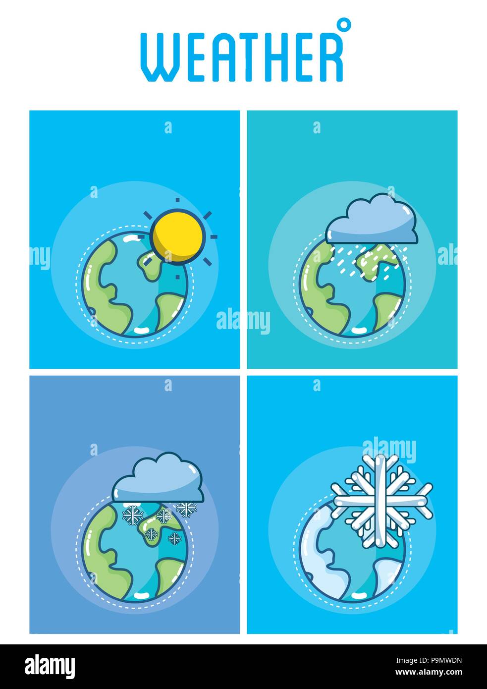 Set of weather cards Stock Vector Image & Art - Alamy