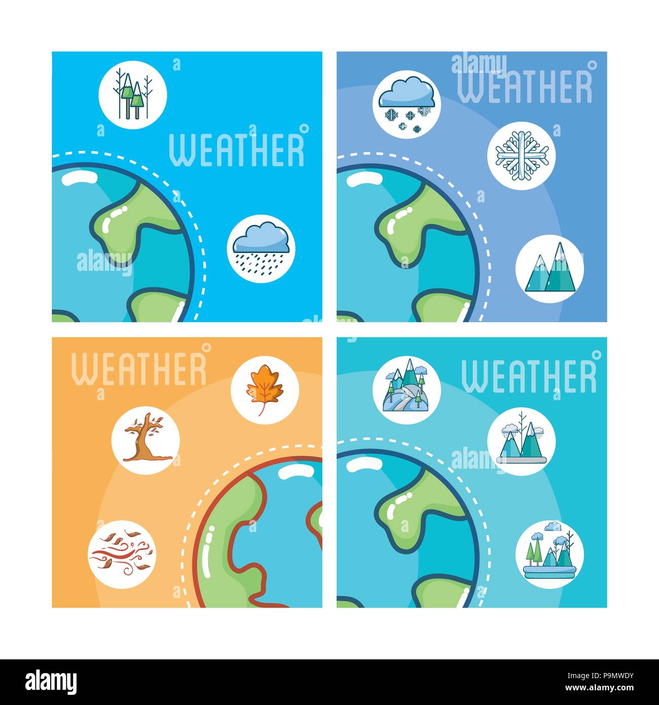 Set of weather cards Stock Vector Image & Art - Alamy
