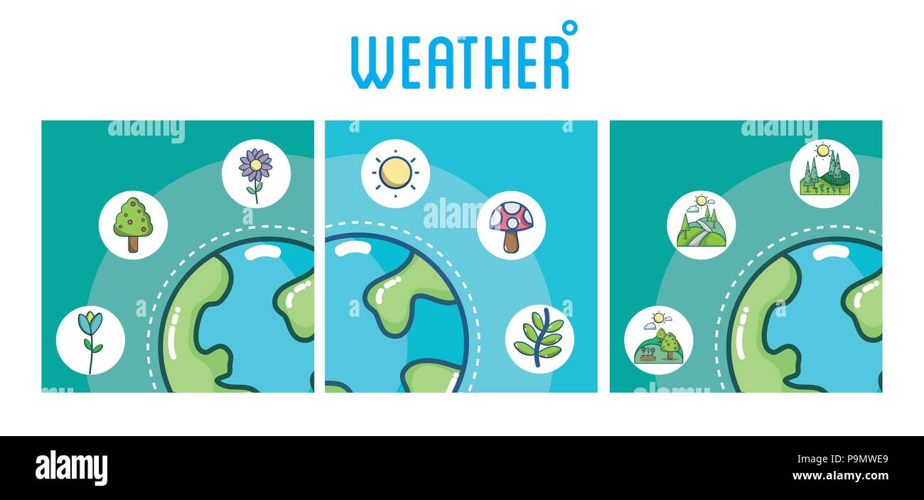 Set of weather cards Stock Vector Image & Art - Alamy