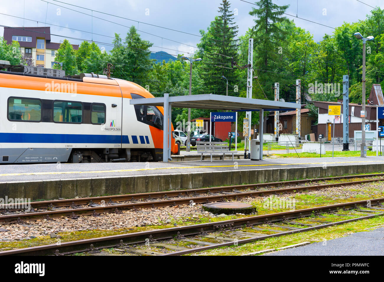 Malopolska Train at Zakopane rail station, Zakopane, South Poland ...
