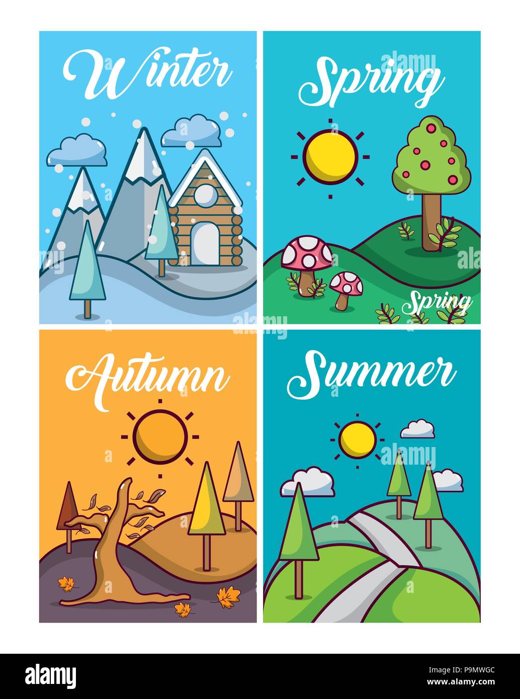 Set of weather cards Stock Vector Image & Art - Alamy