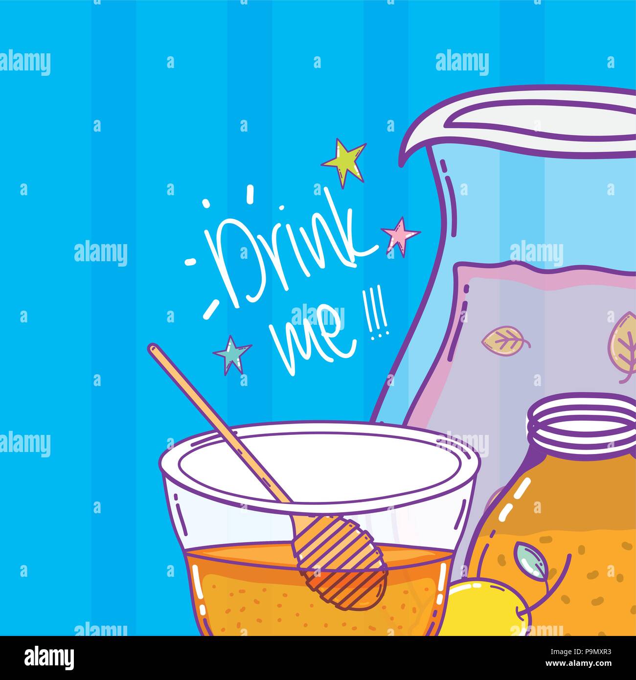 Drink me juice cute cartoons Stock Vector Image & Art - Alamy
