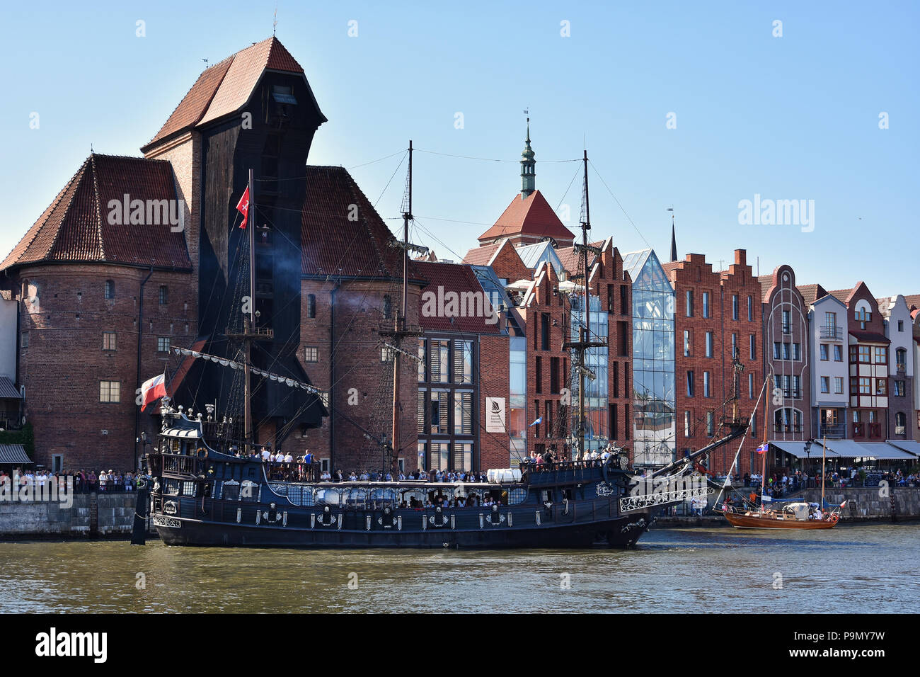 GDANSK, POLAND - JULY 8, 2018. Sailing Ships Parade on Motlawa River ...