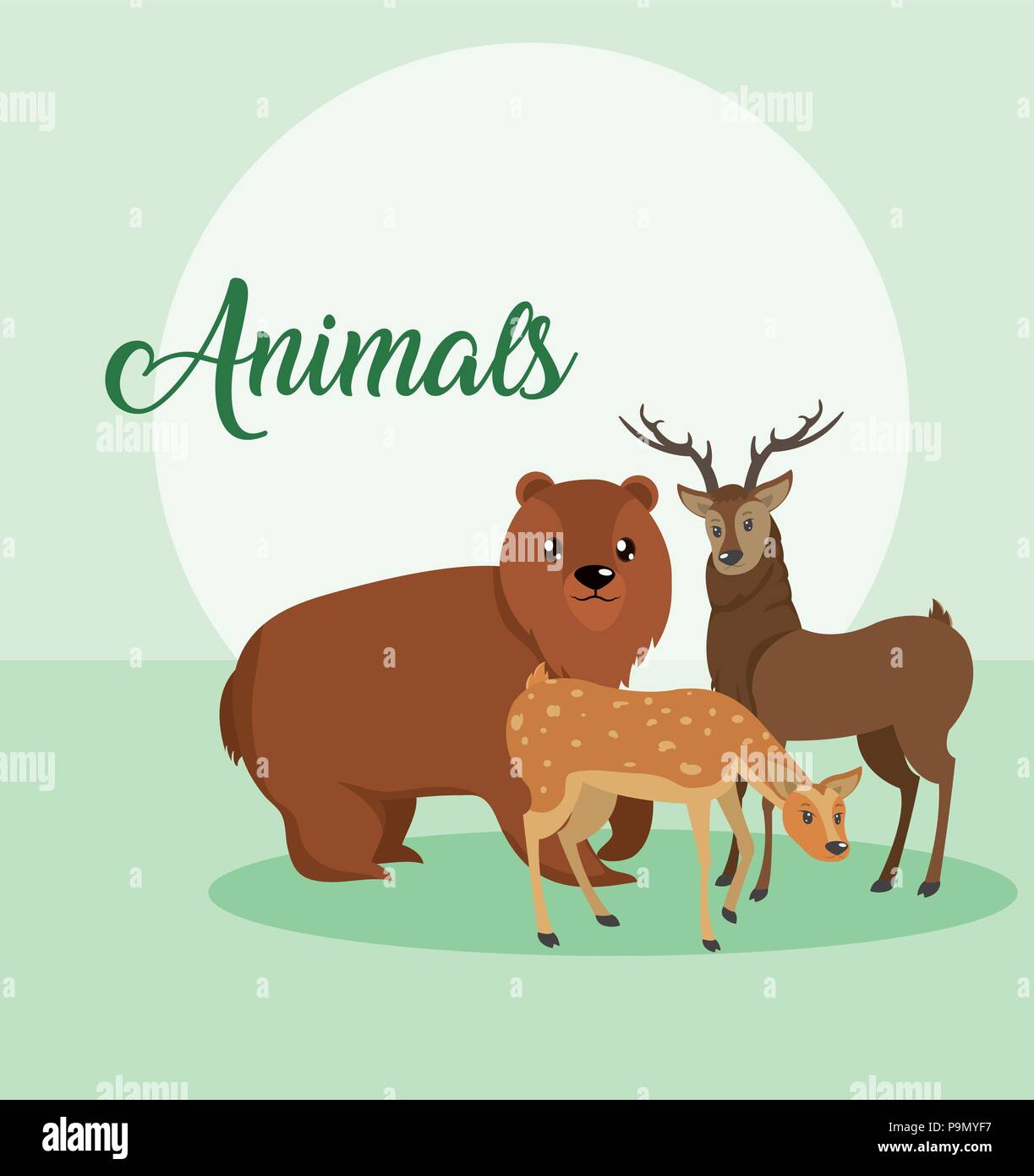 Cute animals card cartoon Stock Vector Image & Art - Alamy