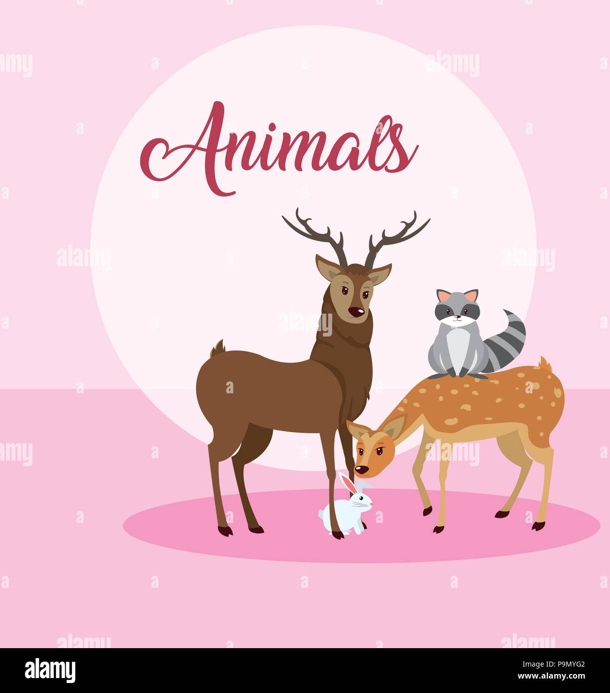 Cute animals card cartoon Stock Vector Image & Art - Alamy