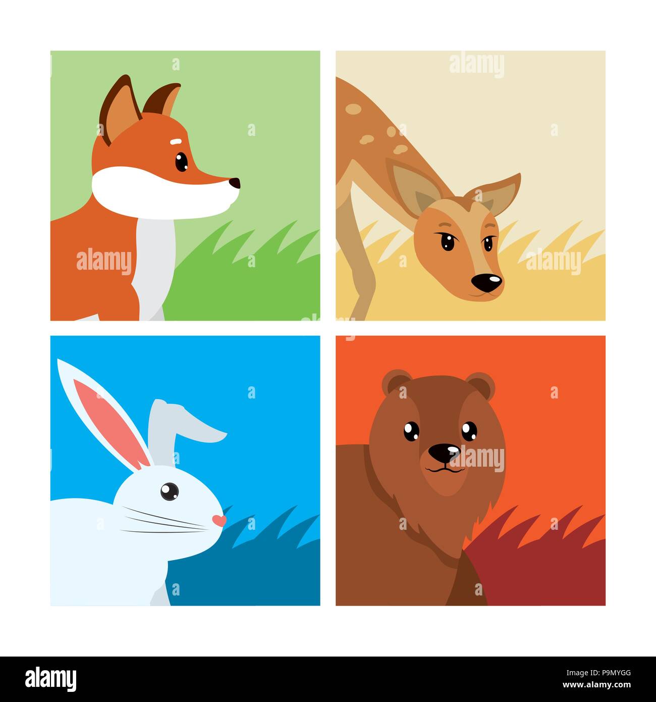 Cute animals cards Stock Vector Image & Art - Alamy