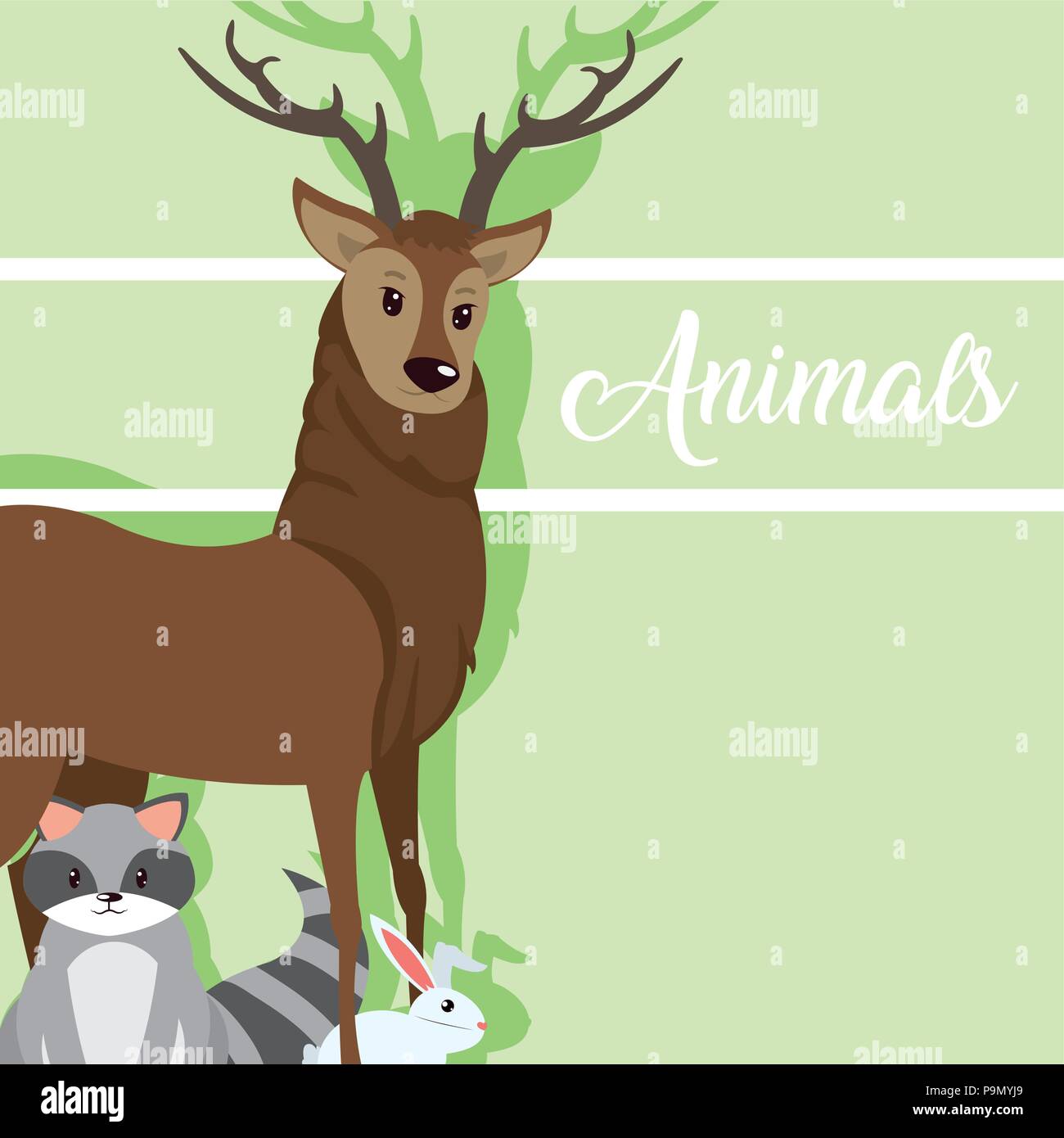 Cute animals card cartoon Stock Vector Image & Art - Alamy