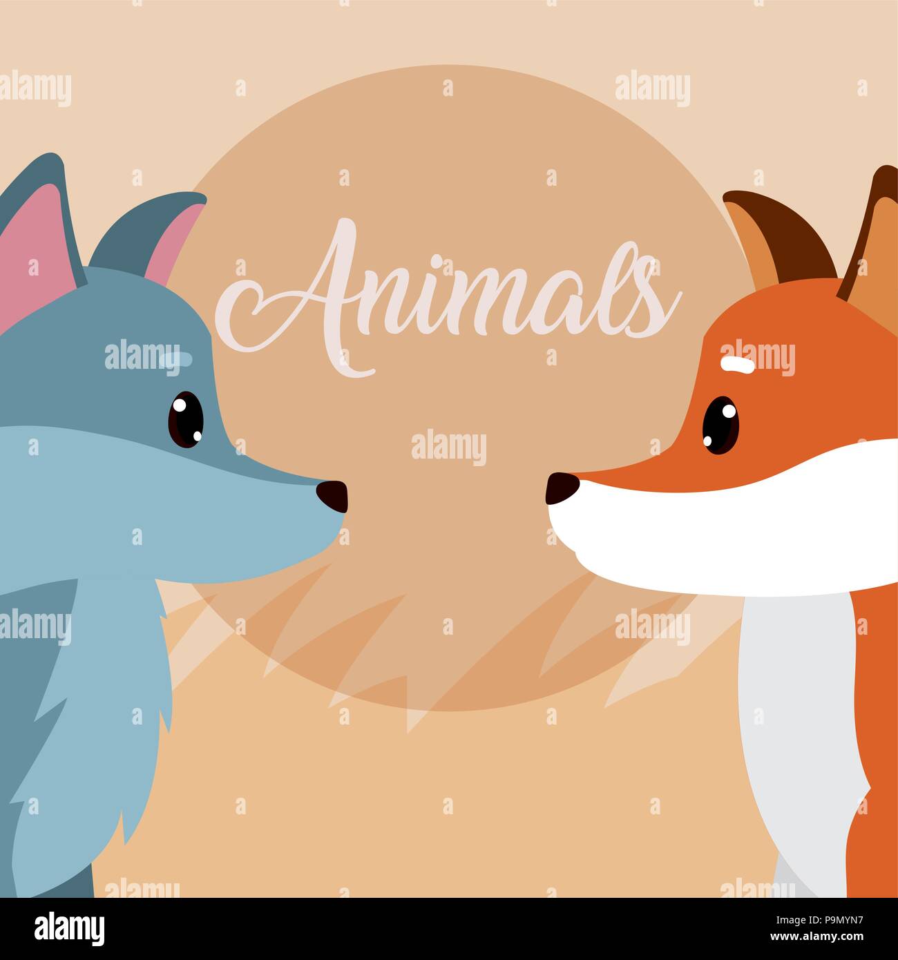 Cute animals card cartoon Stock Vector Image & Art - Alamy