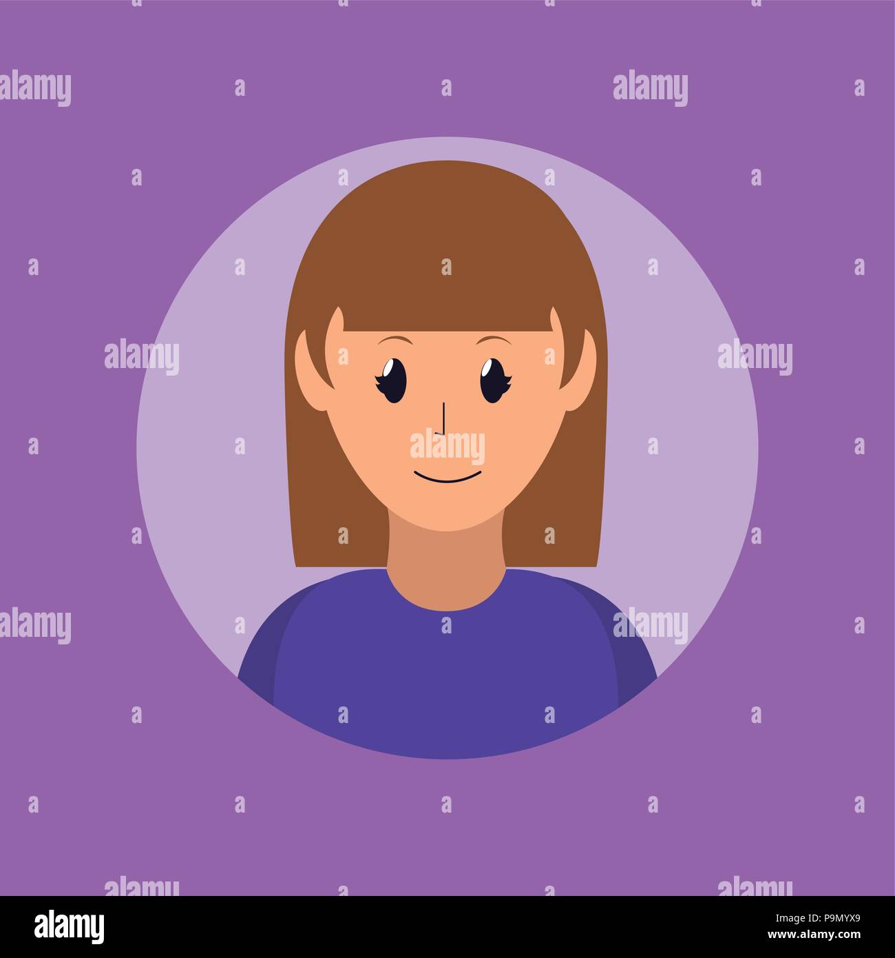 Smiling woman face profile Stock Vector Images - Alamy