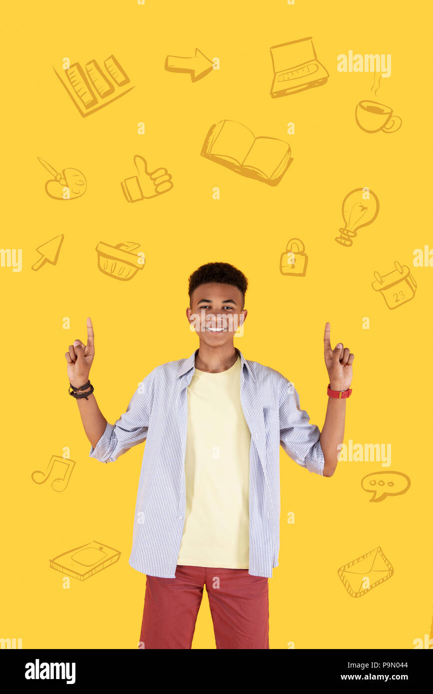 Positive student getting profound knowledge and the university and ...