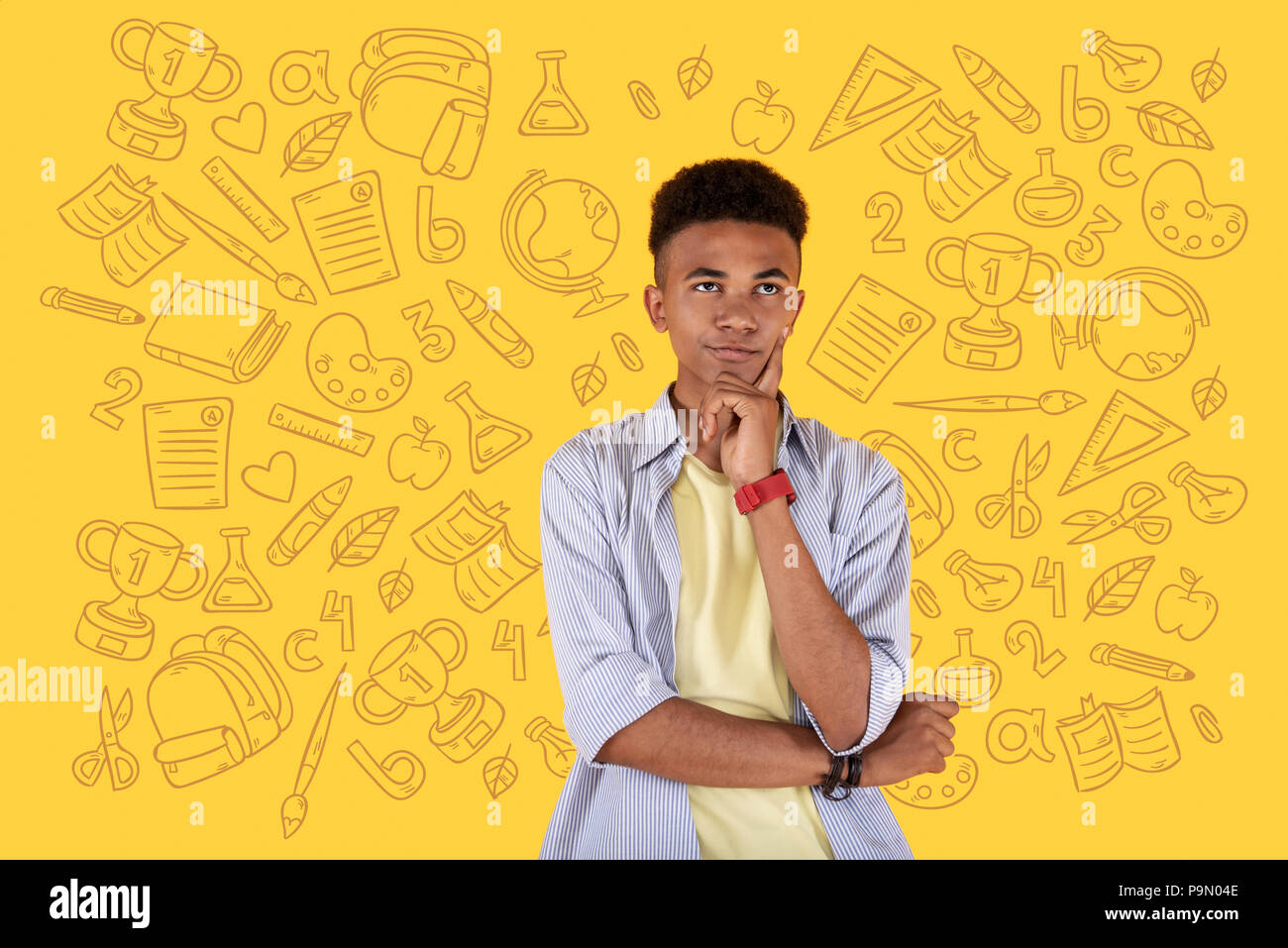 Clever student feeling tired after getting too much information Stock ...