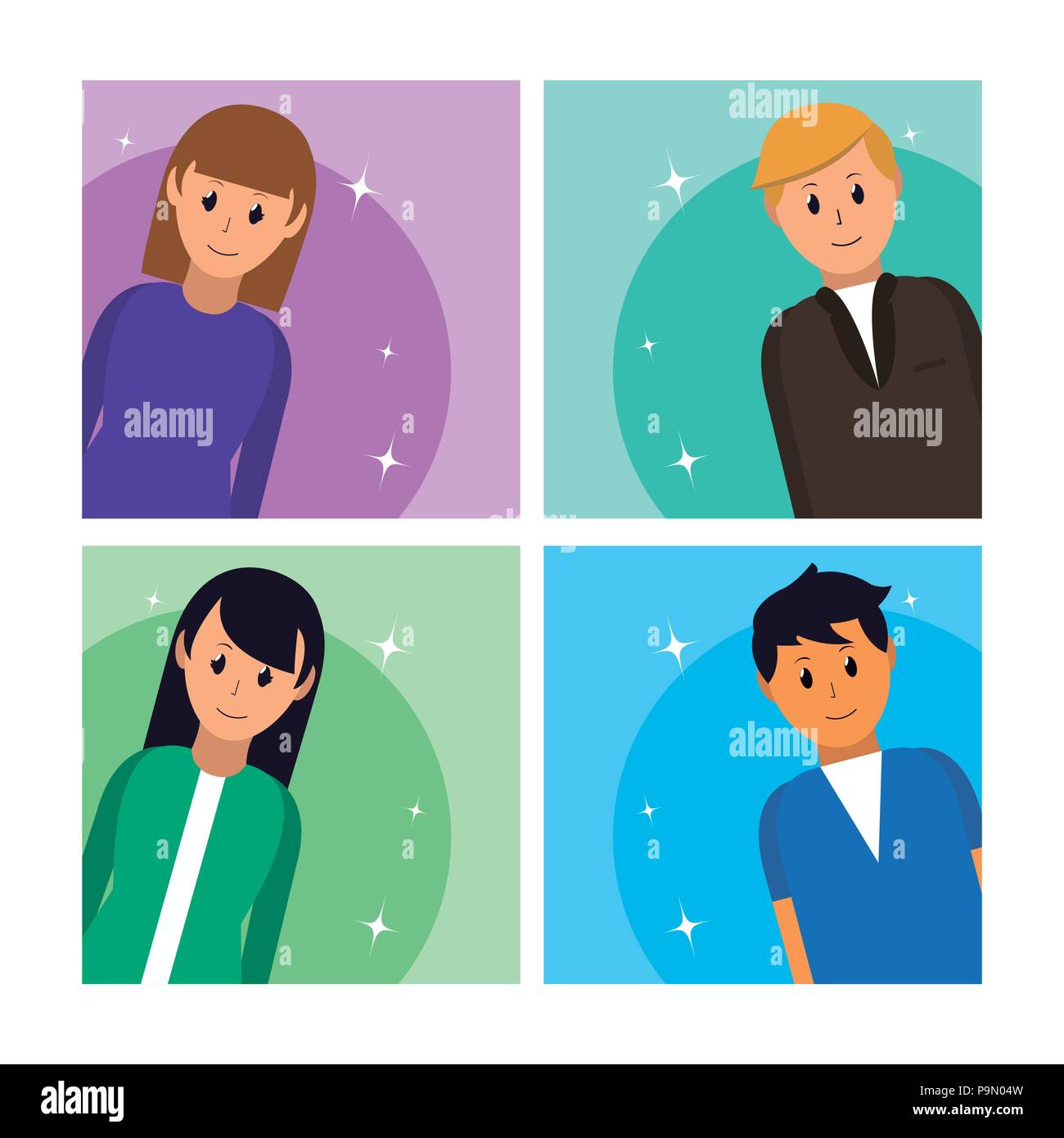Set of people avatar cards Stock Vector Image & Art - Alamy