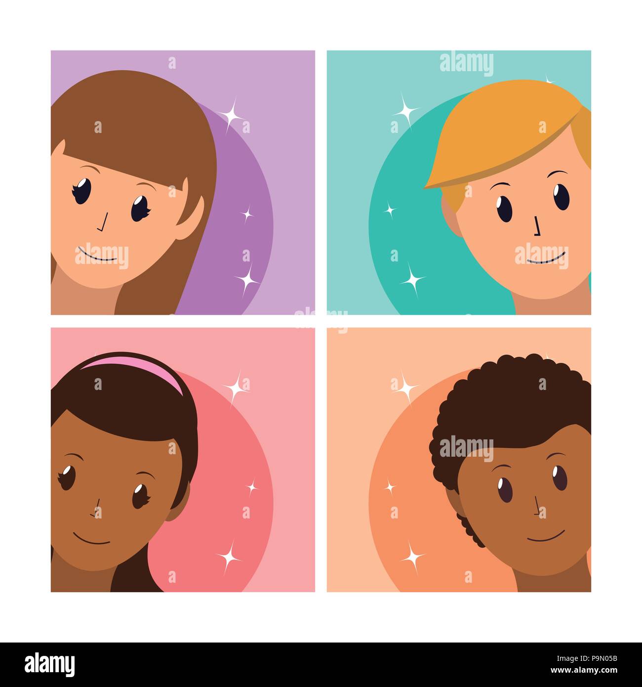 Set of people avatar cards Stock Vector Image & Art - Alamy