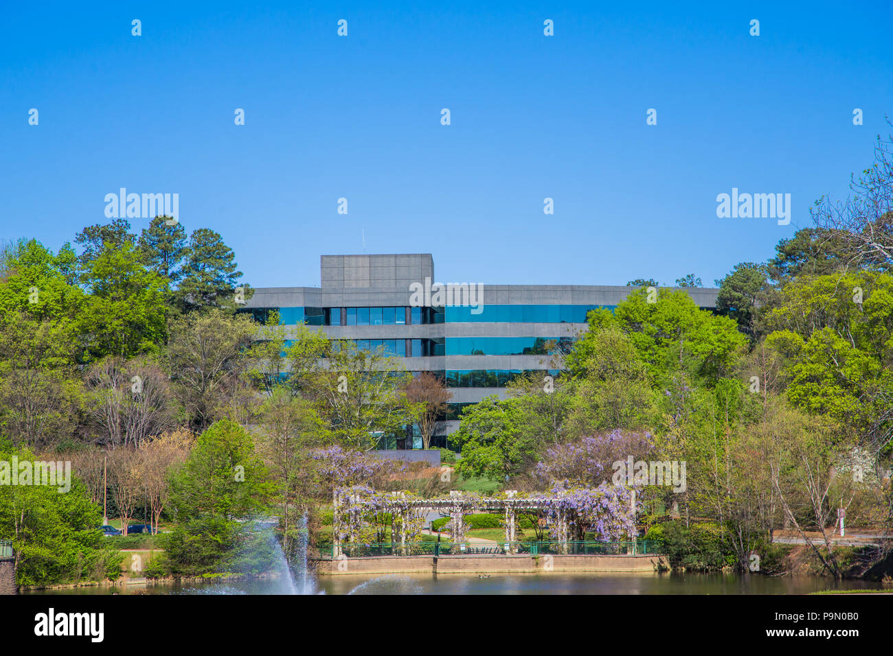 Office Building in Spring Stock Photo - Alamy