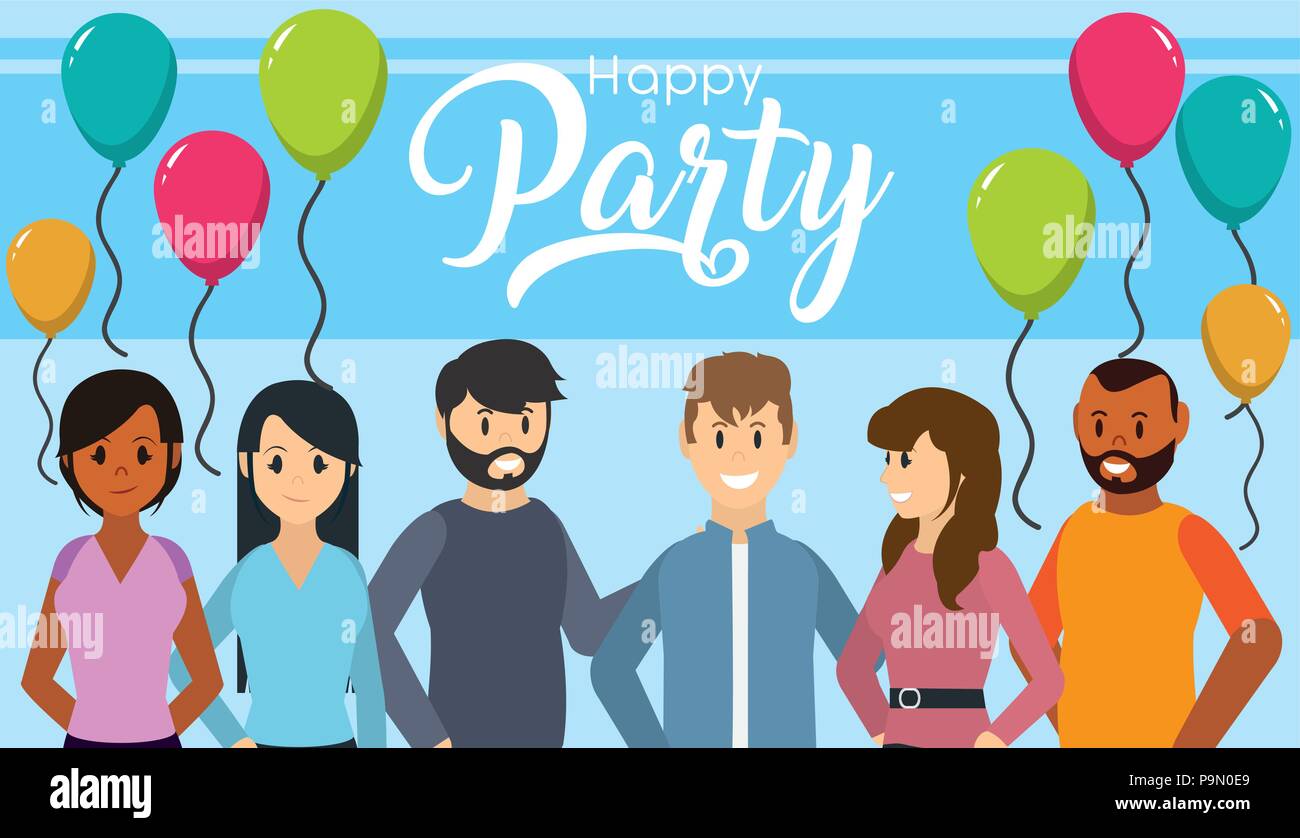 Happy party card Stock Vector Image & Art - Alamy
