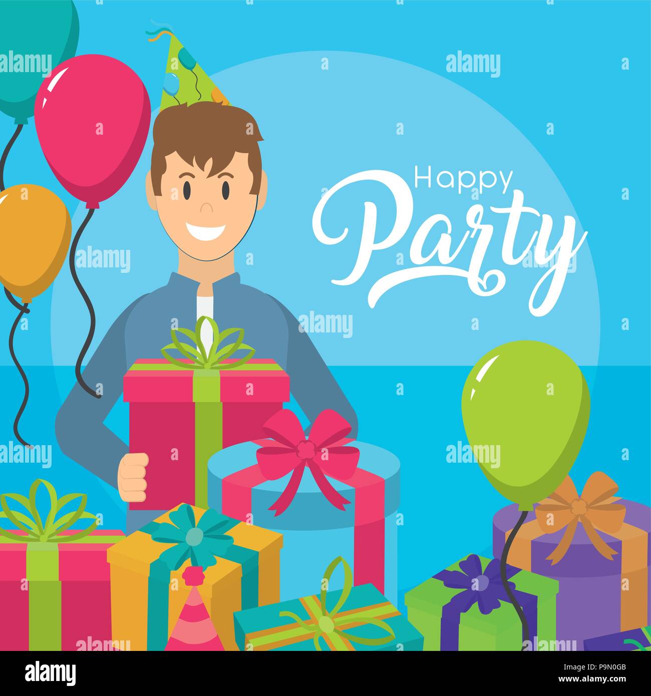 Happy party card Stock Vector Image & Art - Alamy