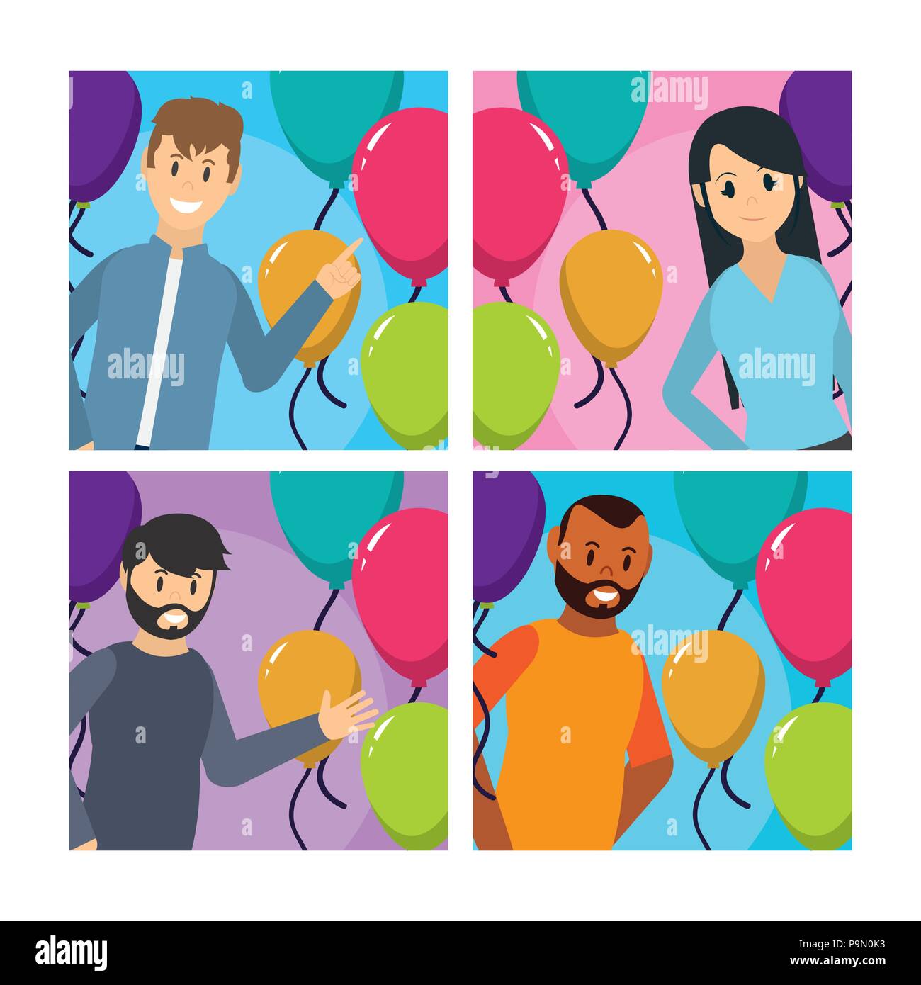 Set of party celebration cards Stock Vector Image & Art - Alamy