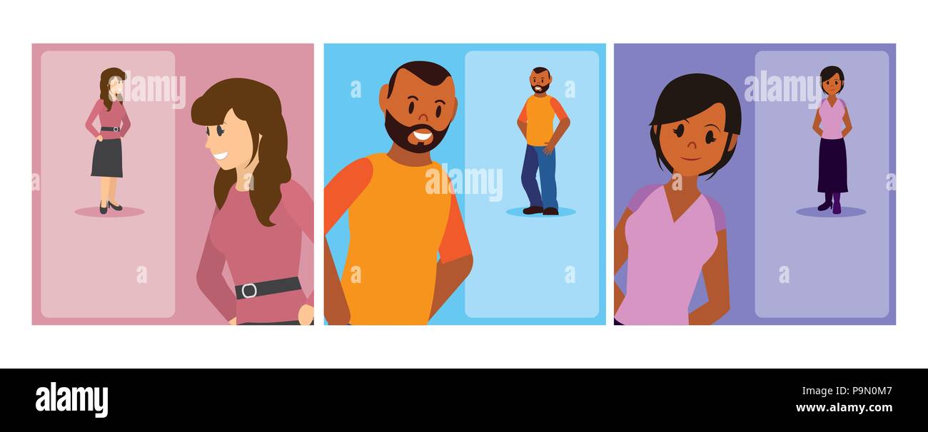 Set of young people cartoons Stock Vector Image & Art - Alamy