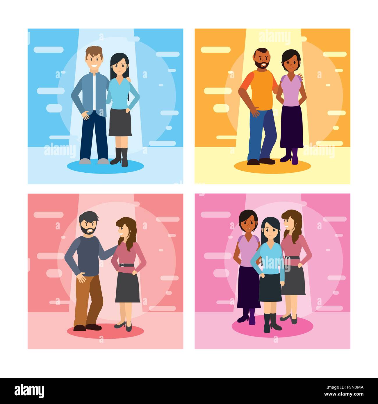 Set of young couple cartoons Stock Vector Image & Art - Alamy