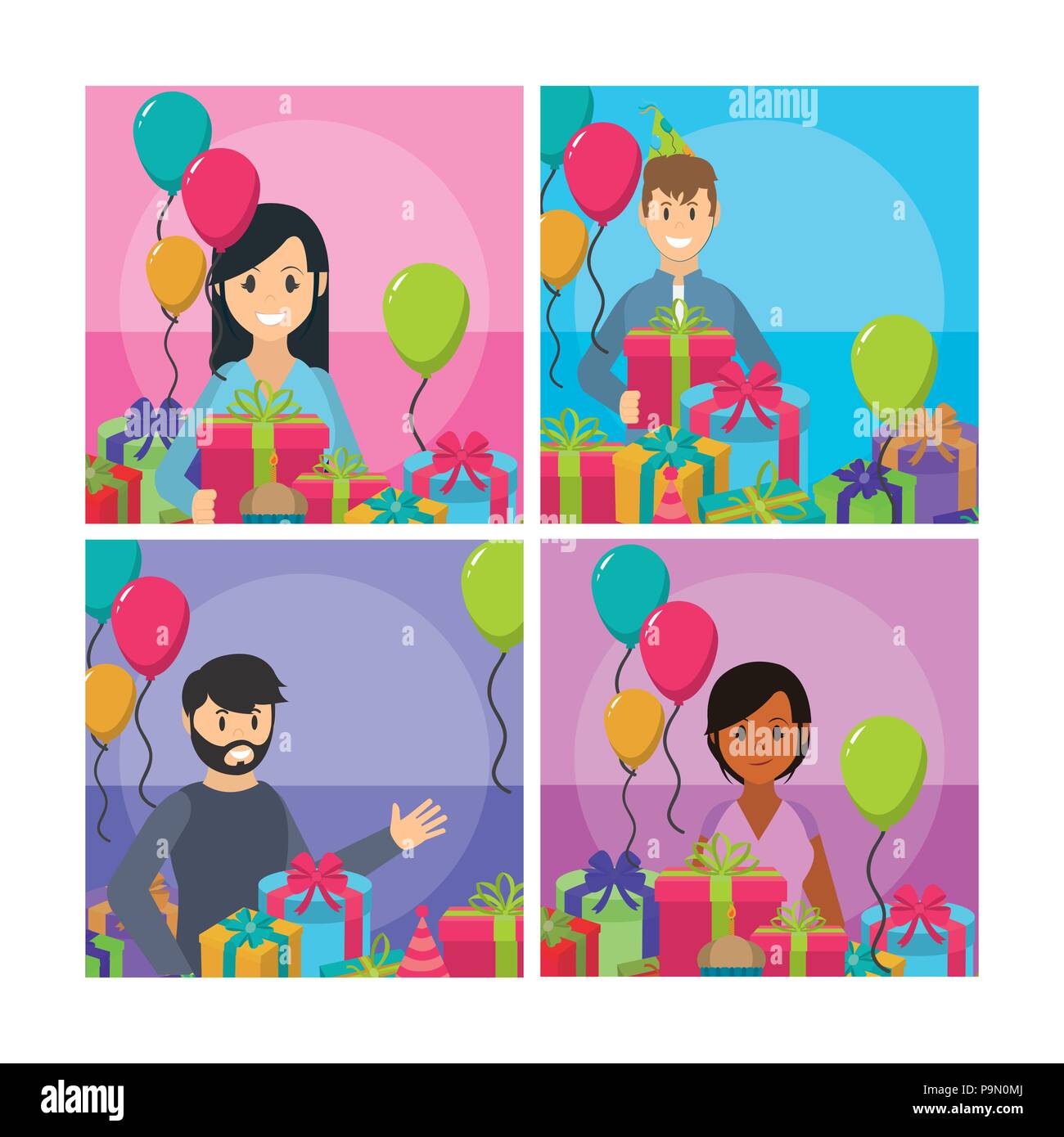 Set of party celebration cards Stock Vector Image & Art - Alamy