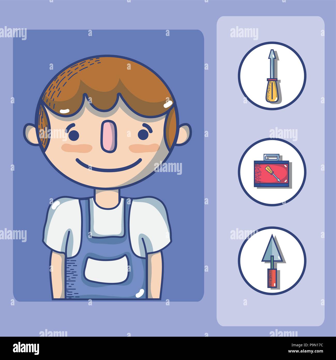 Carpenter cute cartoon Stock Vector Image & Art - Alamy